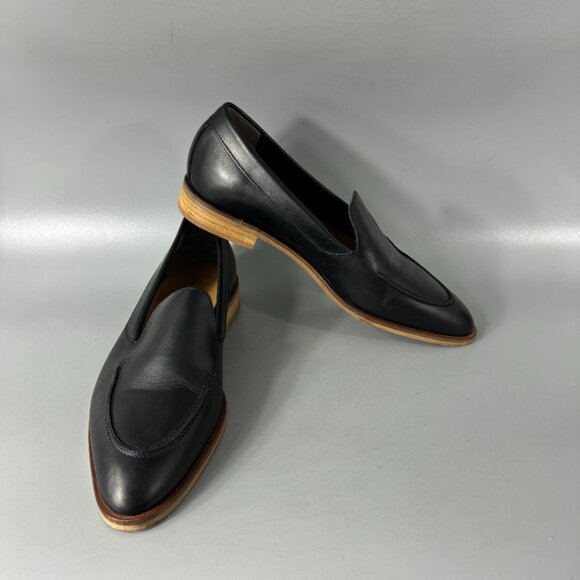 Everlane | Shoes | Everlane Black Leather Slipon Pointedtoe Loafers ...